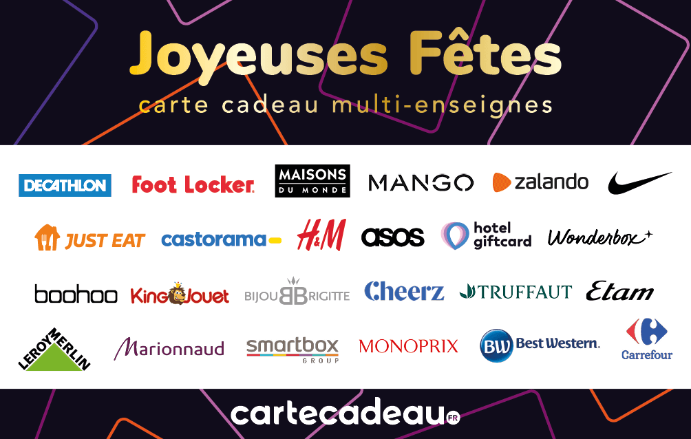 Carte cadeau Multi-Enseignes Joyeuses Fêtes | Cartecadeau.fr