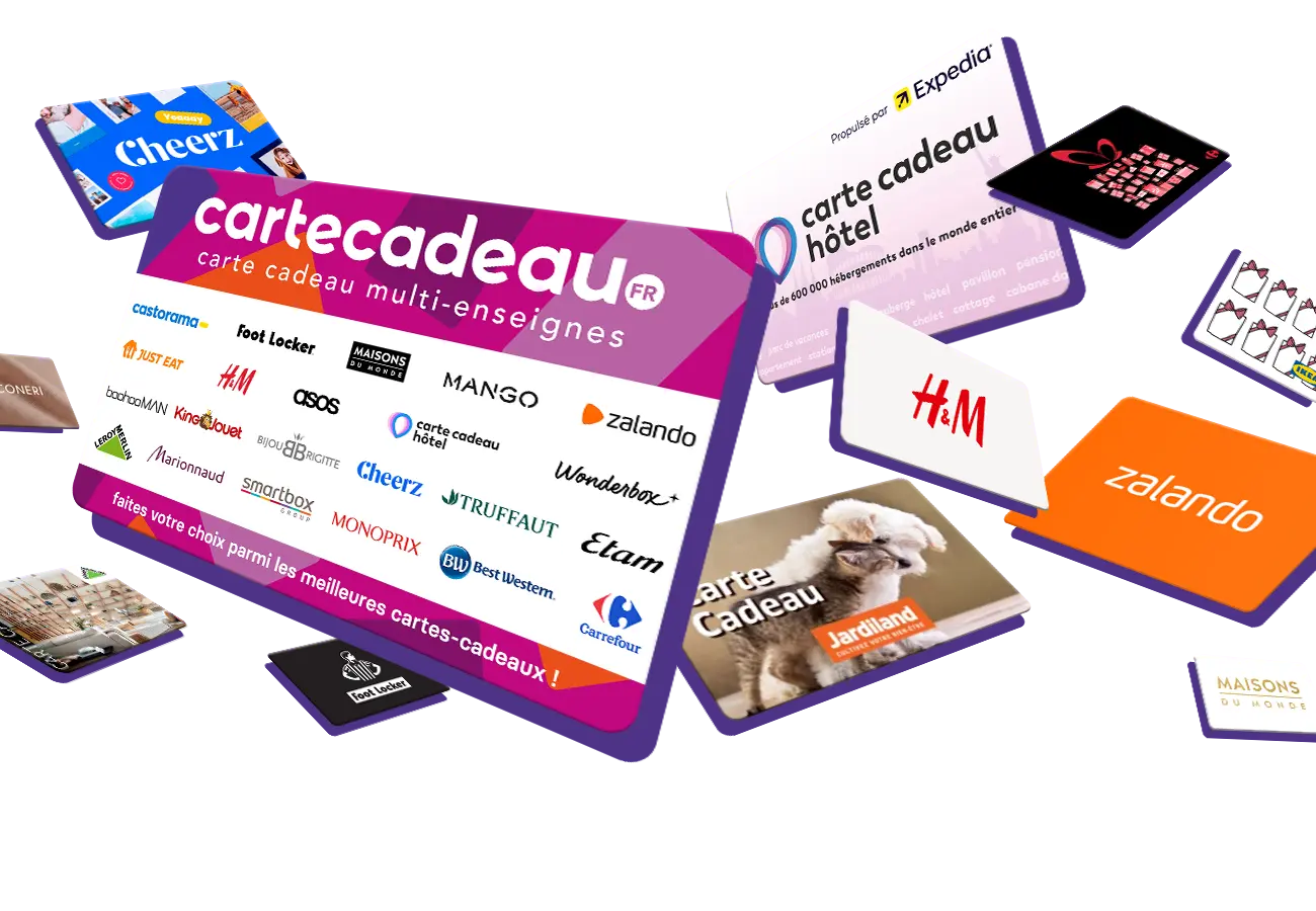 Commander une carte cadeau en ligne | plus de 250 choix